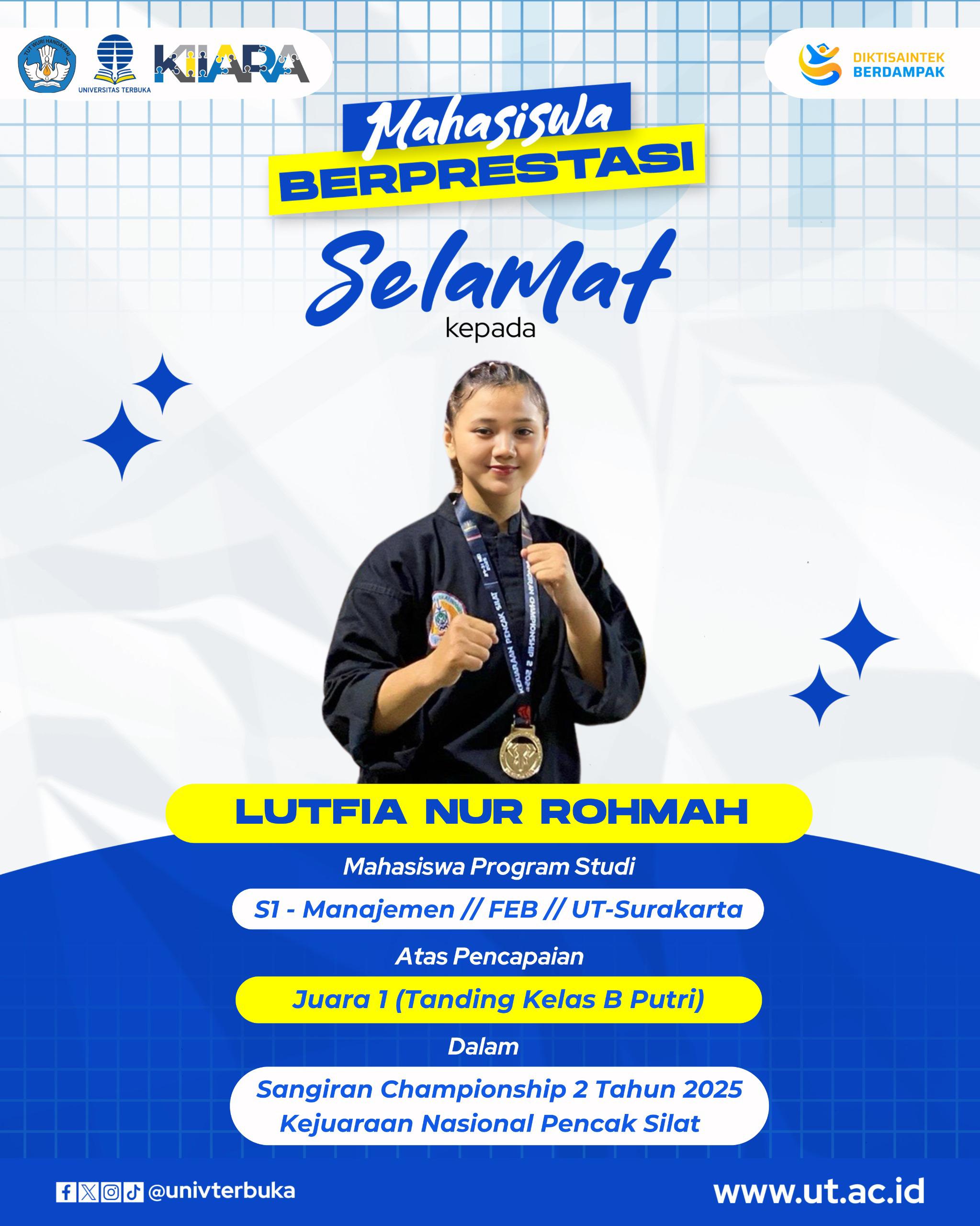 Selamat kepada Lutfia Nur Rohmah Mahasiswa Program Studi S1 - Manajemen ...