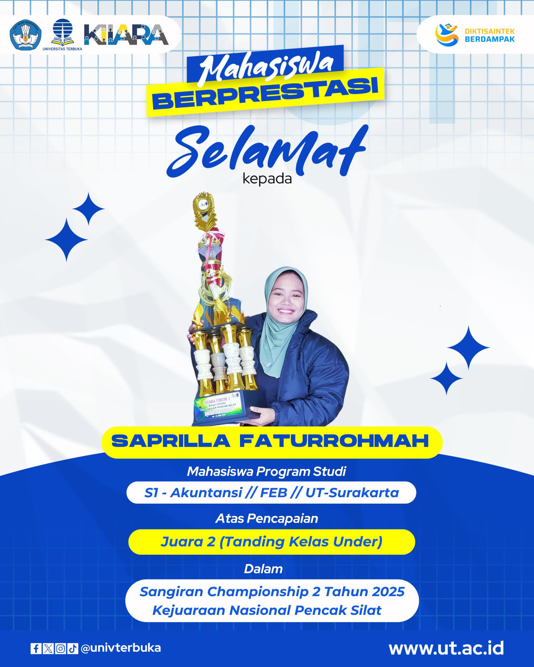 Selamat kepada Saprilla Faturrohmah Mahasiswa Program Studi S1 ...